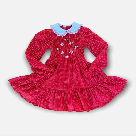 Vintage | Dresses | Vintage Winnie The Pooh Smocked Red Dress Size 6 ...